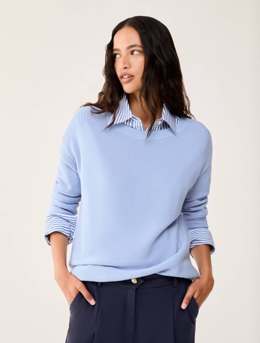 Oversized lightweight wool sweater, light blue | Pennyblack